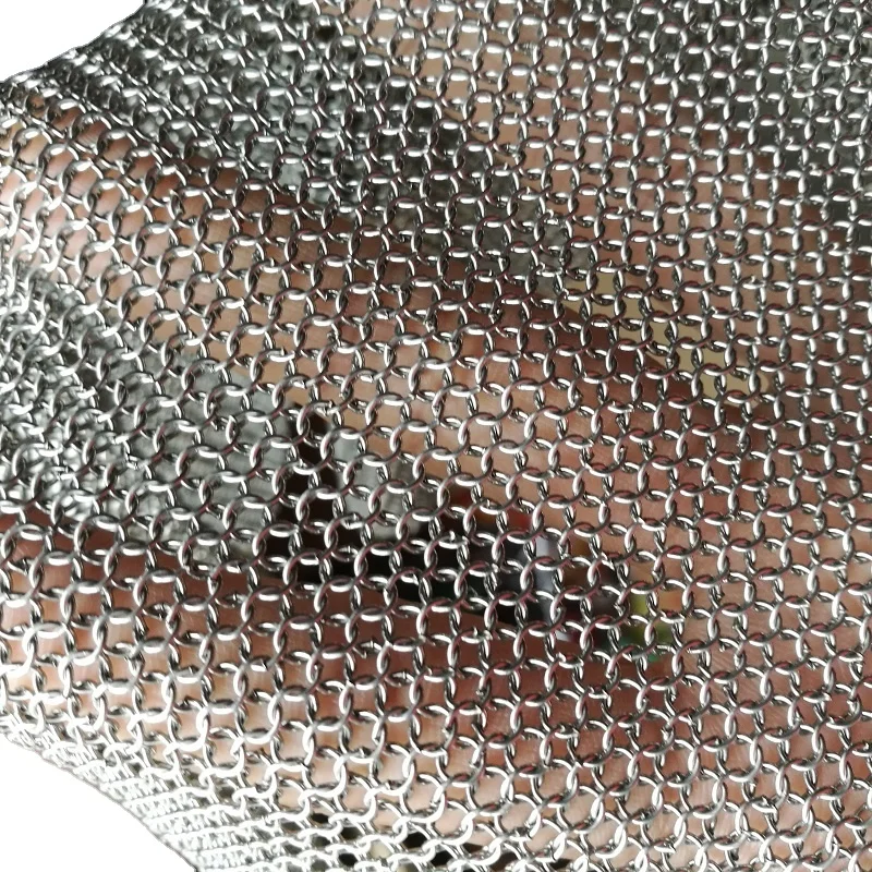 stainless steel 304 316 small chain mail sheet cut resistant mesh ...