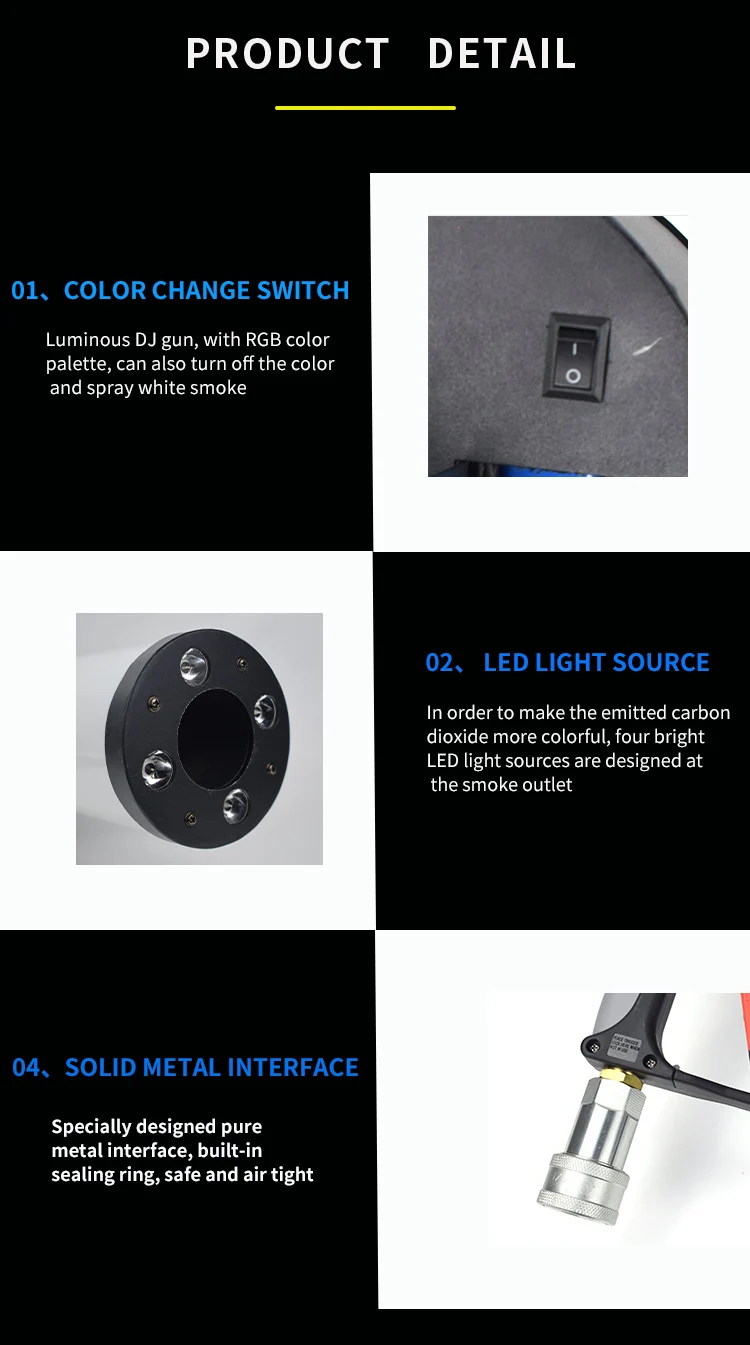 LED CO2 Confetti Gun 3IN1 - 20W Manual Operation for Parties