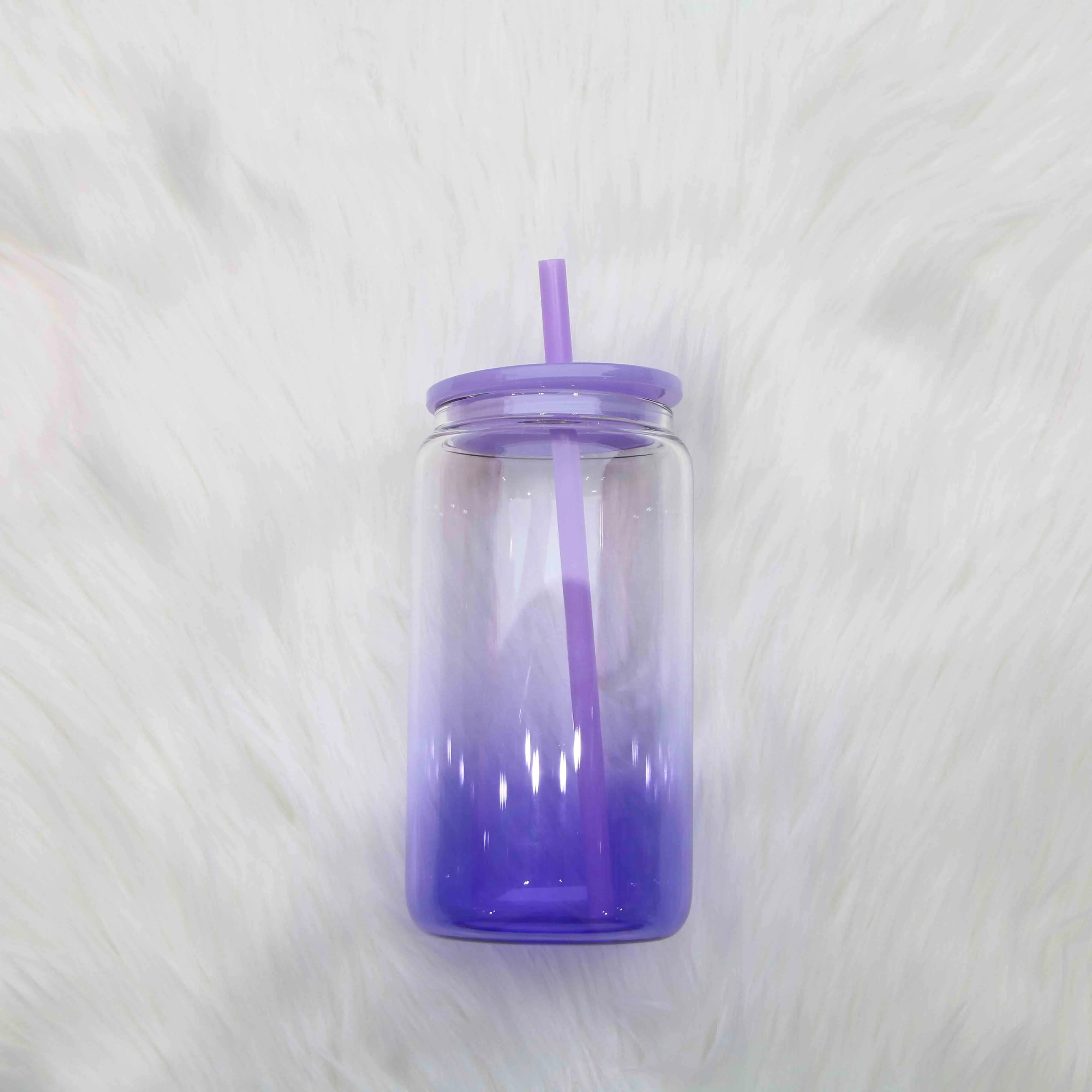 16oz Sublimation Libbey Glass Frosted Beer Mugs With Lid And Straw ...