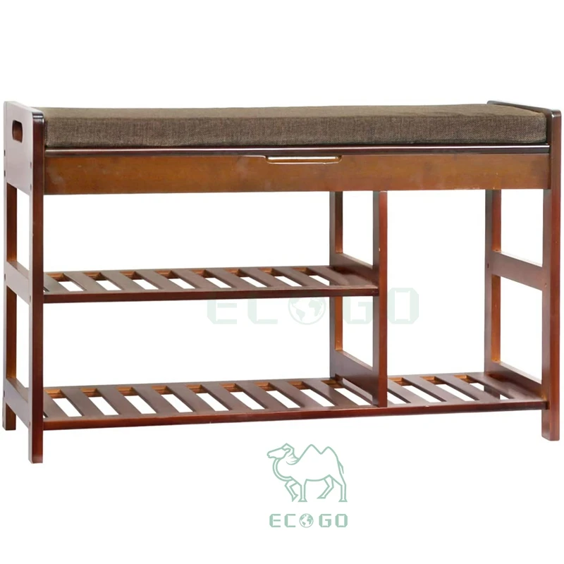 Bamboo Wooden Shoe Rack Bench,Entryway 3-tier Shoe Organizer,Shoe ...