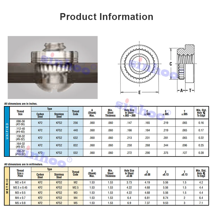Stainless Steel Fasteners Self Clinching Nut Pcb Broaching Nuts - Buy ...