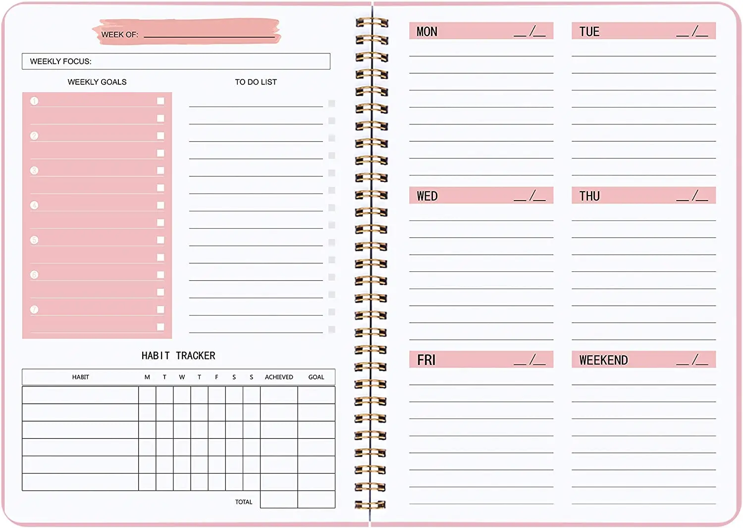 Customized Daily Weekly Agendas 2022 Planner Notebook