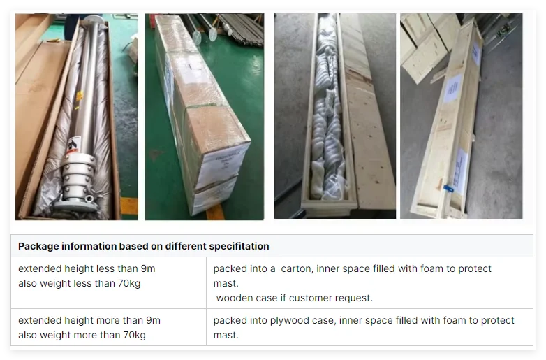 Wholesale Telescoping Mast Pneumatic Telescoping Mast 6m Payload 50kg