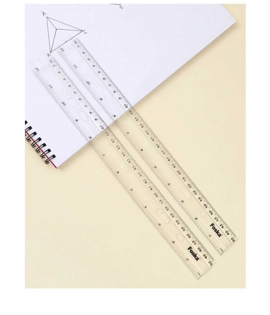 Foska Hot Sale 30cm Plastic Straight Ruler - Durable & Accurate