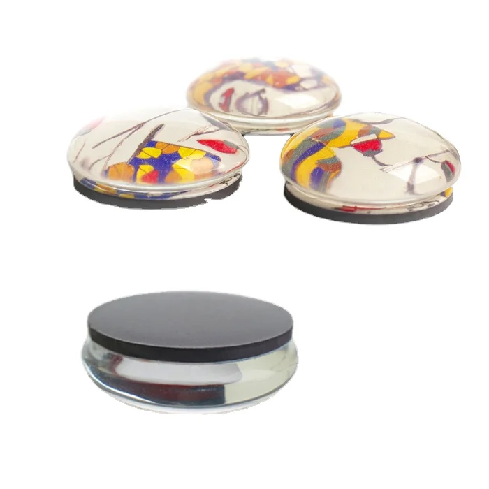 Custom Round Glass Refrigerator Magnets Printed Fridge Magnets Soft Pvc ...