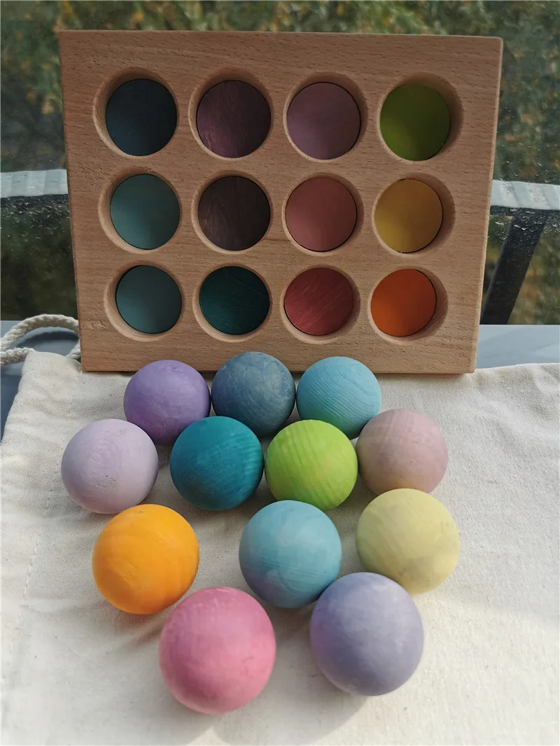 Pastel Balls Sphere with Tray - Eco-Friendly Learning Toy