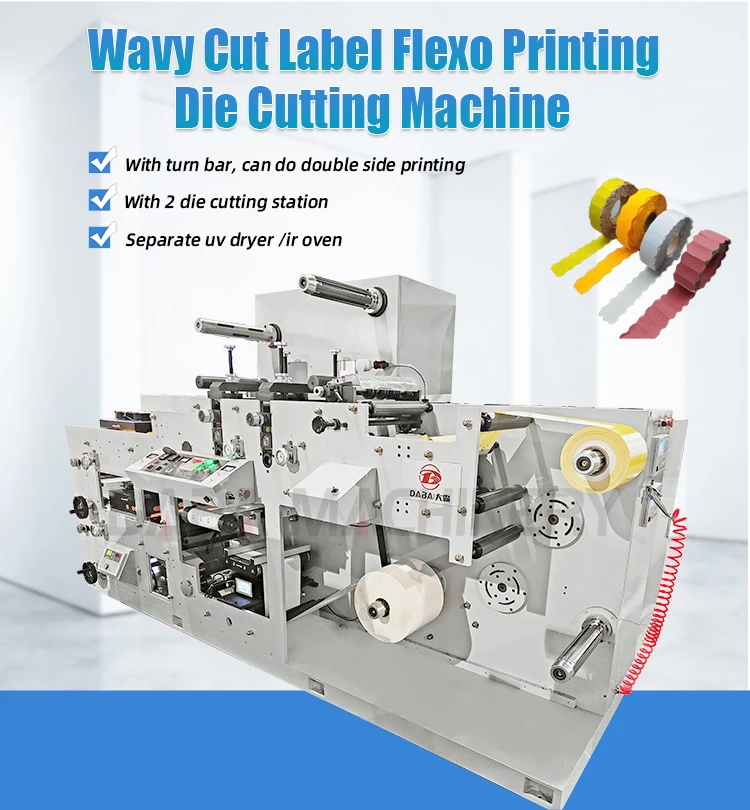 DABA 2 Color Wavy Cut Sequential Label Printing Machine