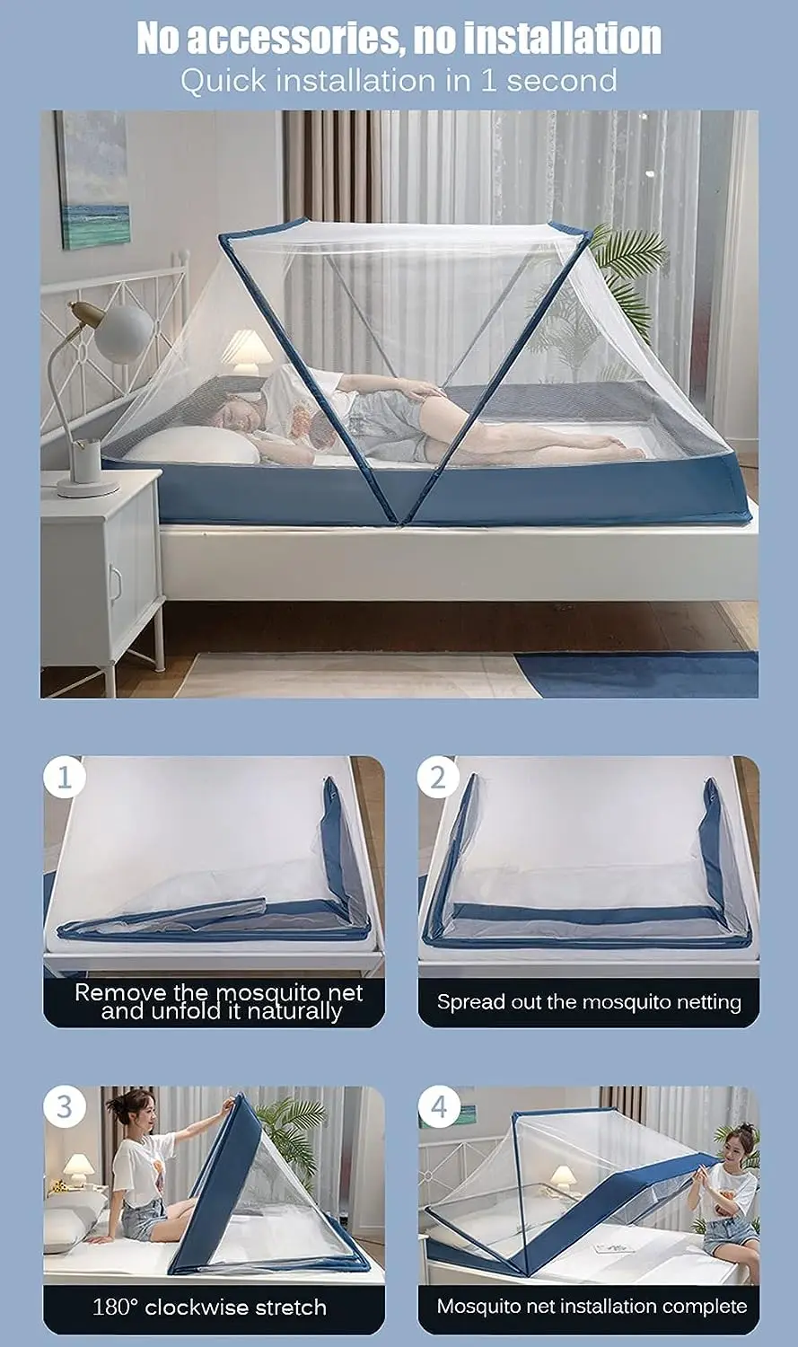 Best Quality Foldable Mosquito Net for Bed - Smart & Durable