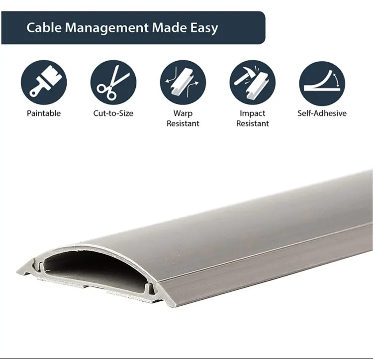 D Shape Wire Duct Cable Raceway Plastic Extrusion Profile Cord Hider ...