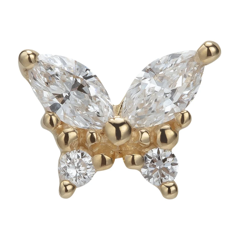 Giometal Luxury Piercing Jewelry 18kt Solid Gold Press Fit Threadless ...