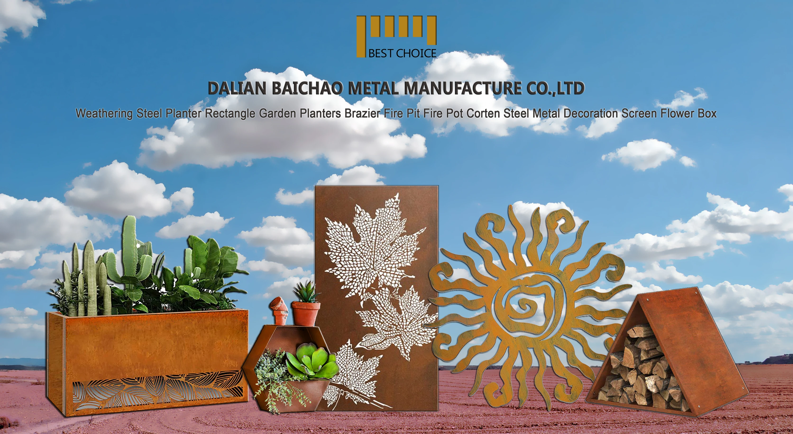 Simple Creative Corten Steel Metal Planter Box Metal Landscape Edging ...