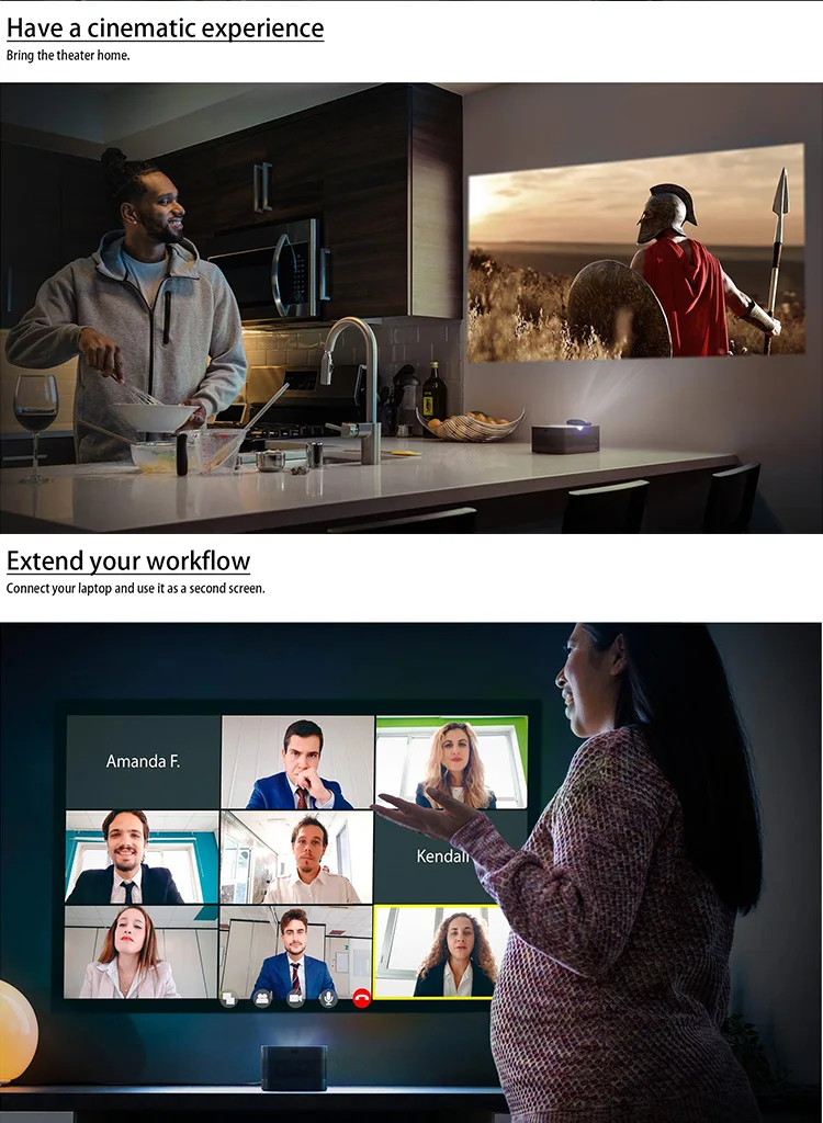 G20 UST Short Throw Projector 1080P Portable DLP LED Lumens Home ...