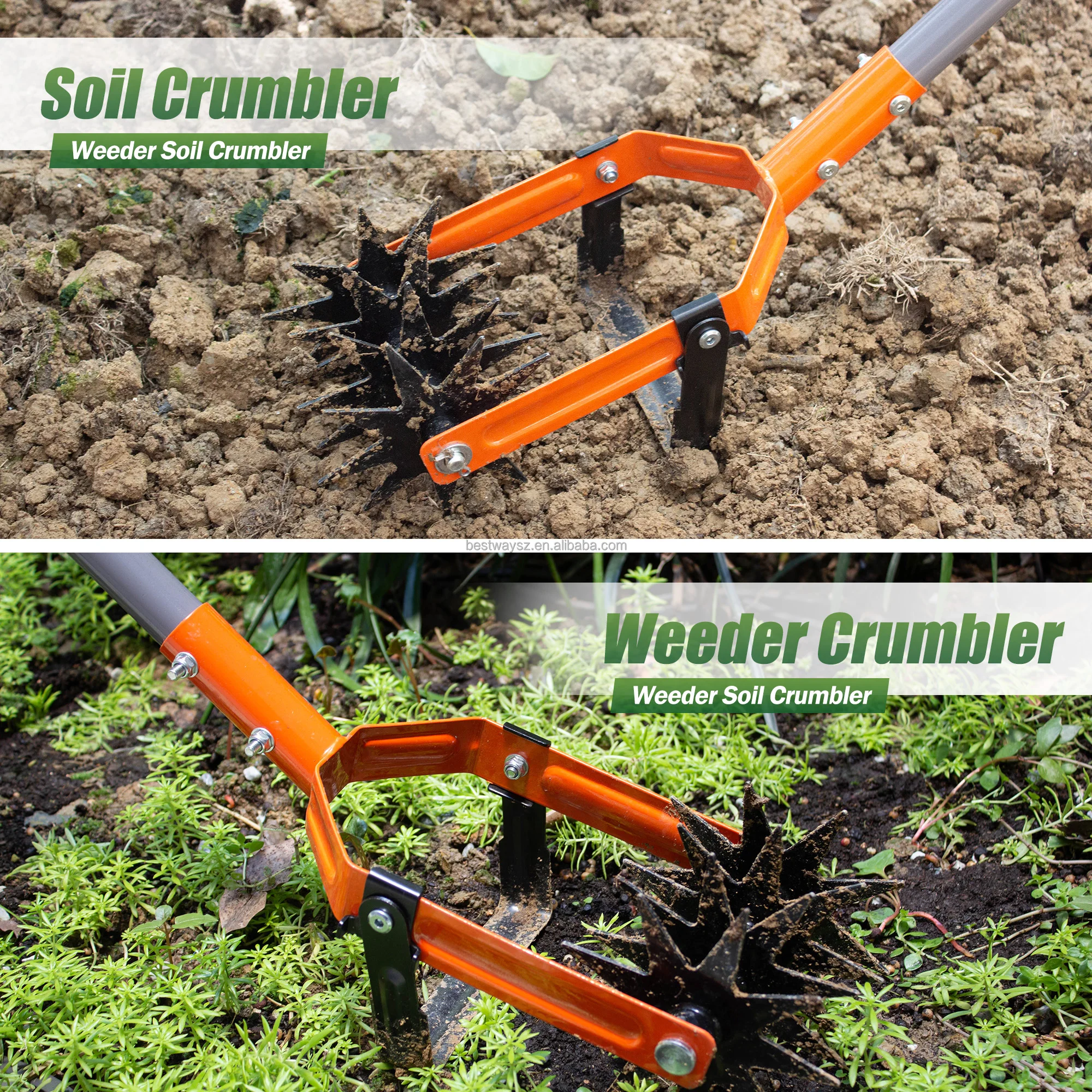 Rotary Cultivator Tool - Adjustable Garden Hand Tiller