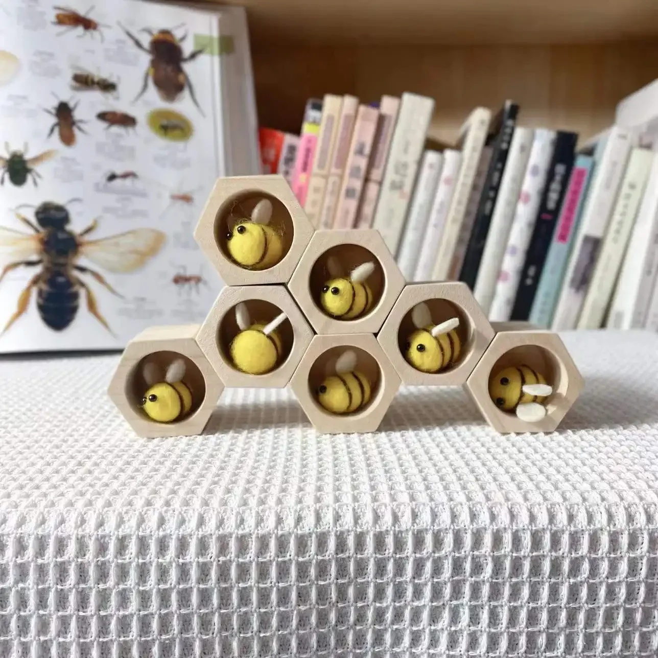 Wooden Beehive Life Cycle Board Montessori Game Beehive Basswood Open ...