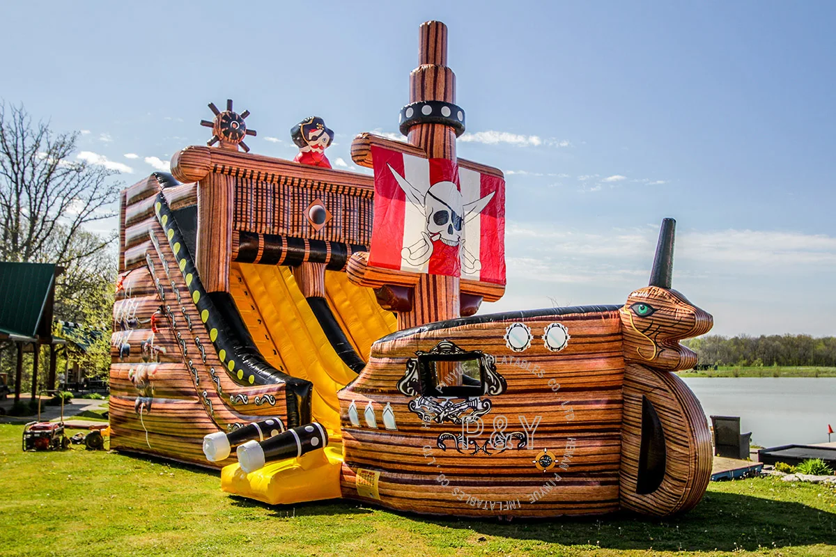 Commercial Inflatable Pirate Ship Water Slide for Kids