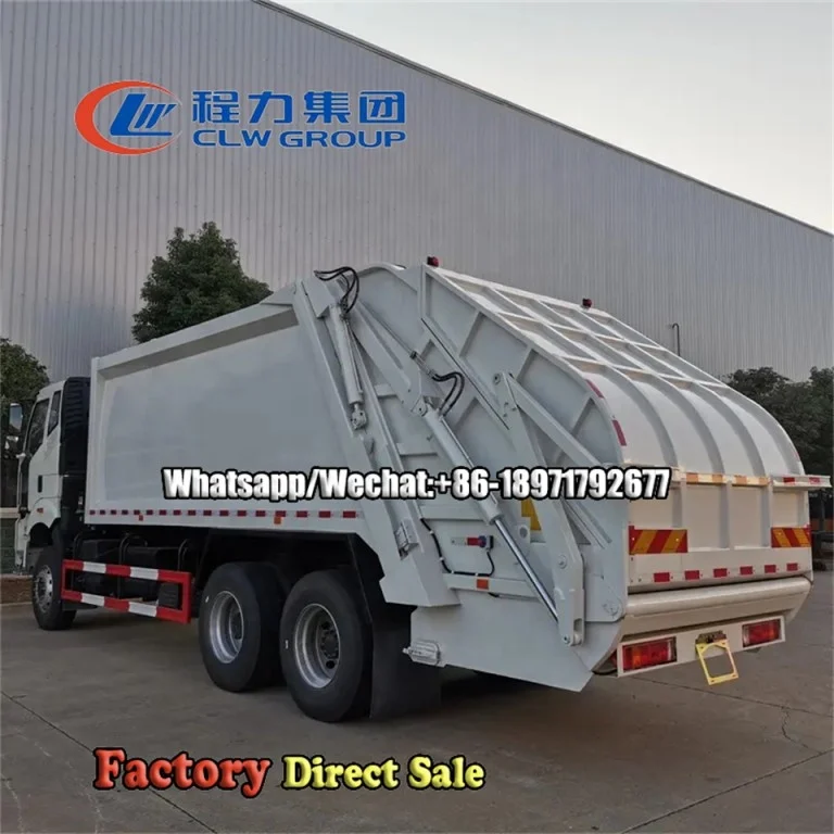 Faw Rear Load Compressed Garbage Truck 6x4 16 Ton Refuse Compactor ...