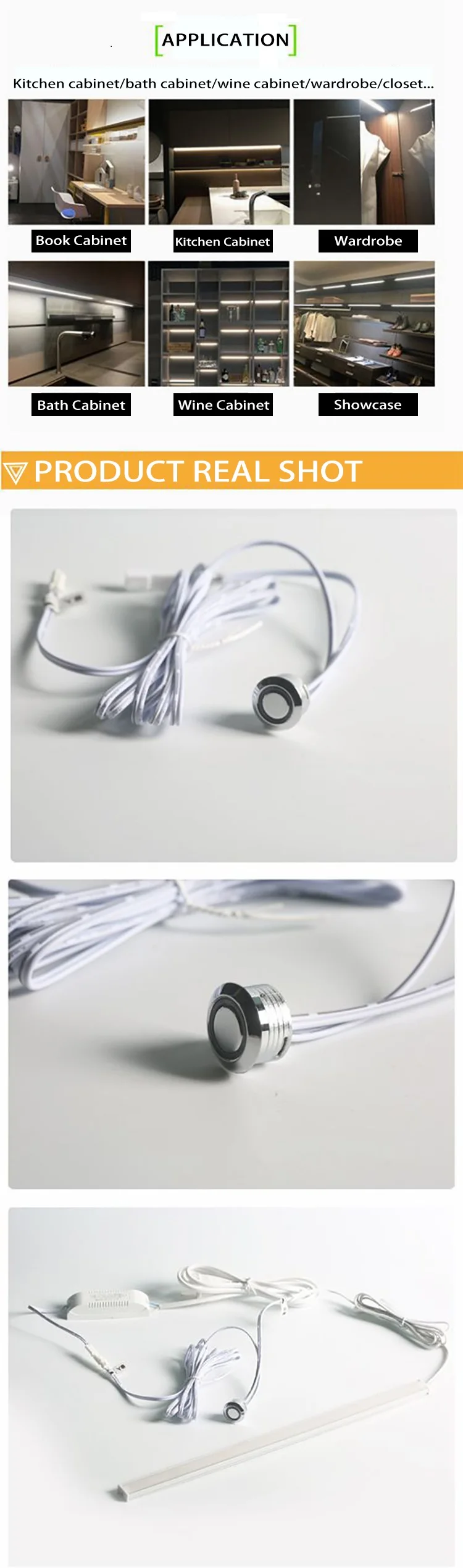 Surface Mounting Wardrobe Cabinet 12v 24v Double Hand Door Sensor ...