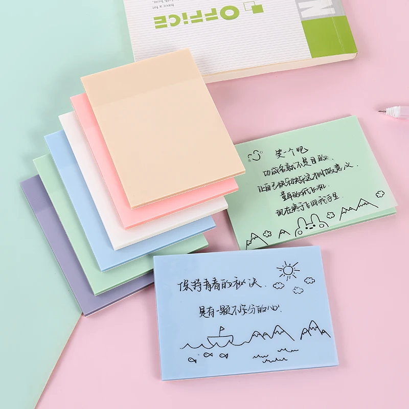 Factory Coloured Transparent Thin Pet Solid Color Sticky Note Custom ...
