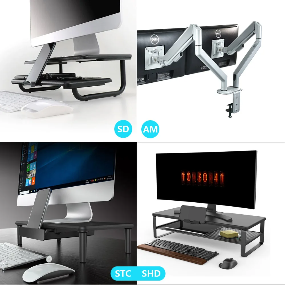 New Product Dual Monitor Stand Riser PC Stand for 2 Monitors Computer ...