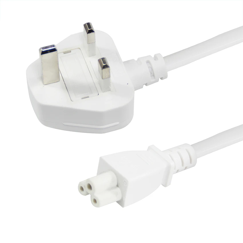Bsi Approval 250v 10a Uk 3pin Plug With White Power Cord C5 Clover Lead ...