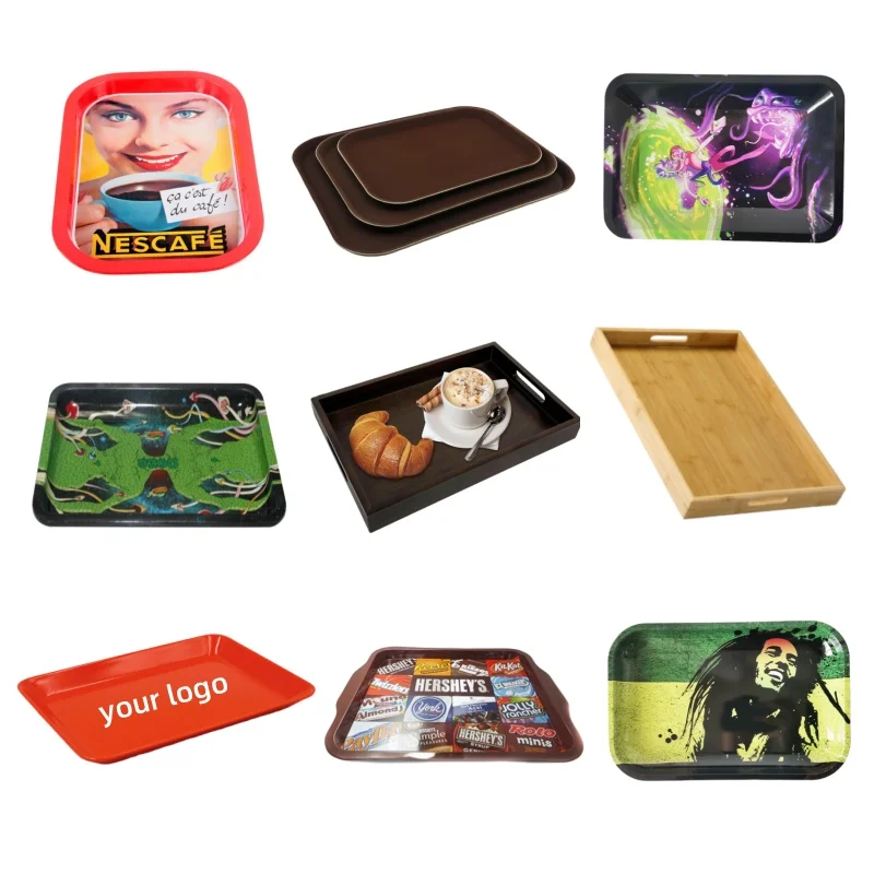 Round/Square Customized Design Metal Tin Tray Plastic Beer bar Tray ...