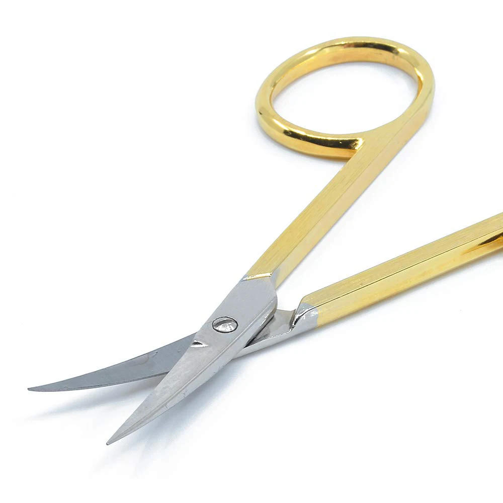 Super Quality Black Gold Stainless Steel Curved Manicure Scissors with ...