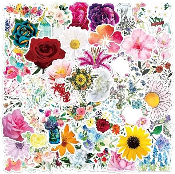 Most Popular Flower label sticker for Hydroflask Laptop Scrapbooking ...