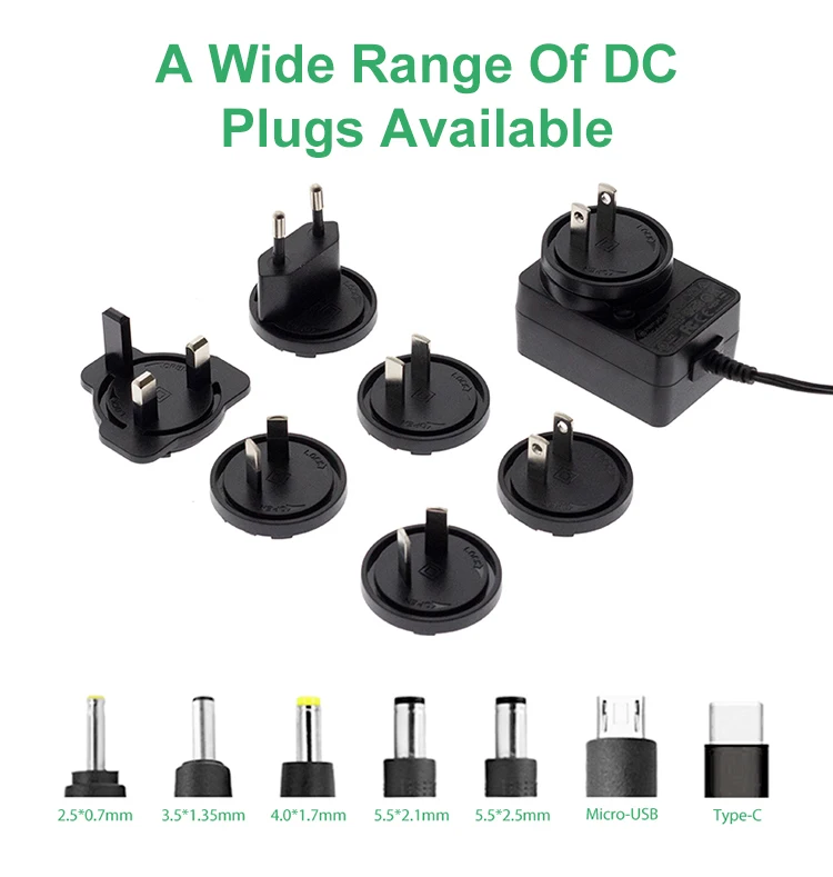 Interchangeable Adaptor Universal International Ac 230v 50hz Input 12v ...