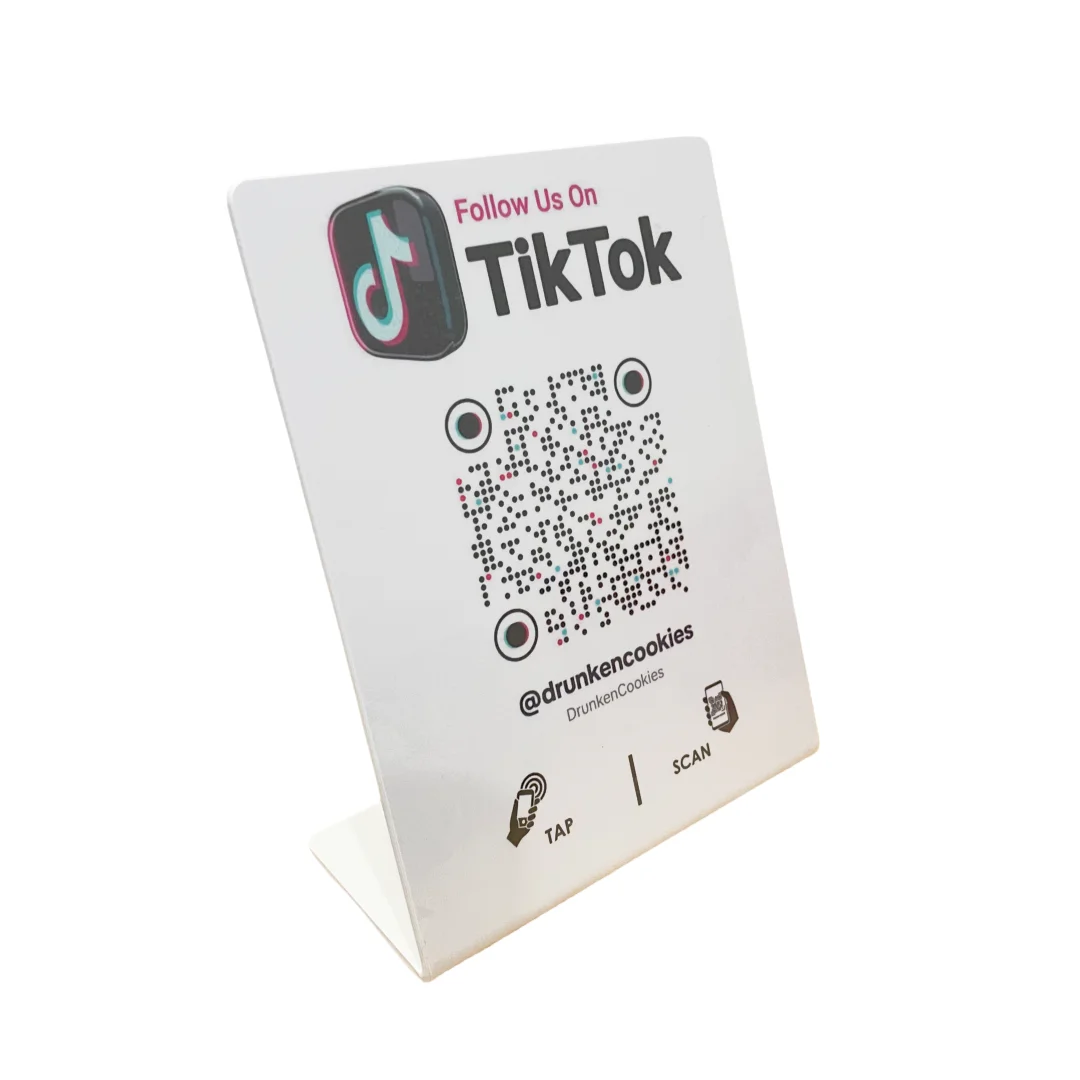 Customized Printing Qr Code Google Review Tik tok Nfc Stand Touchless ...