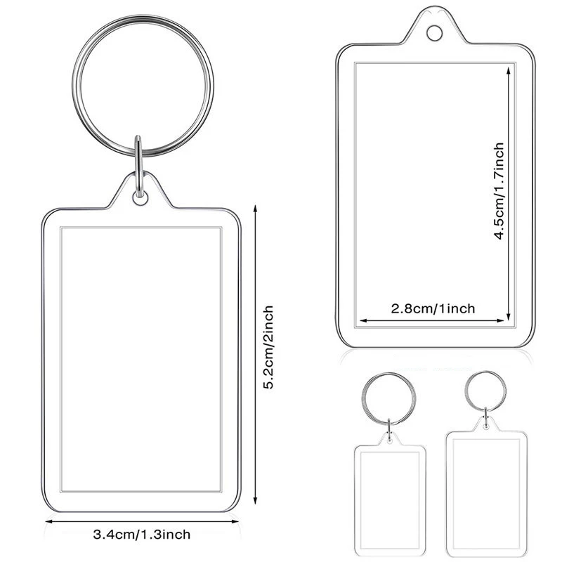 Custom Transparent Acrylic Blank Keychains Blank Logo Plastic Keyring ...