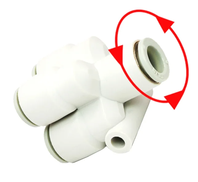 Kq2ud White Pneumatic Quick Connector Y-type Five Way Reducer One In Four Out Air Pipe Pu Hose ...