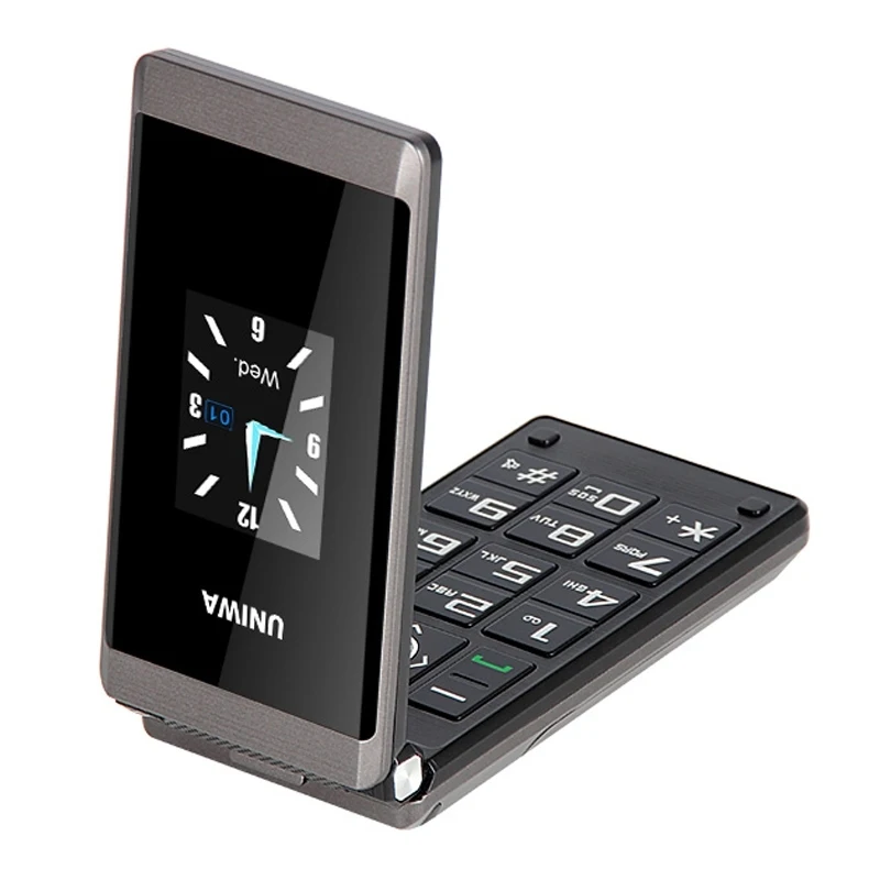 Uniwa X28 Flip Phone 2.8 Inch + 1.77 Inch Dual-screen 1200mah Battery ...