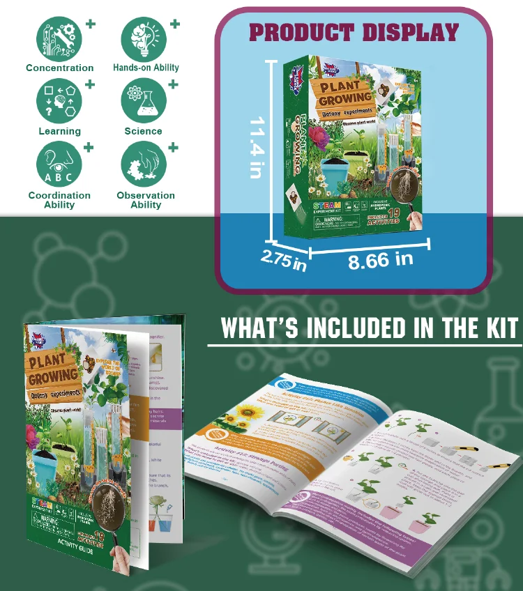 Amazing Kids Gardening Set Plant Growing Kit STEM Learning Toys DIY ...
