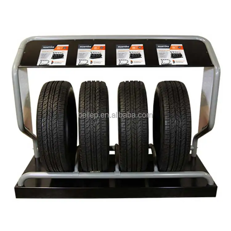Car Showroom Adjustable Truck Wheels Storage Stand Metal 4 Car Tire ...