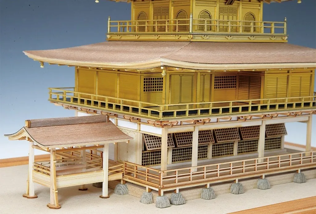 Kinkaku Rokuo-ji Gold Specification Japanese Wooden Model Temple Kits ...