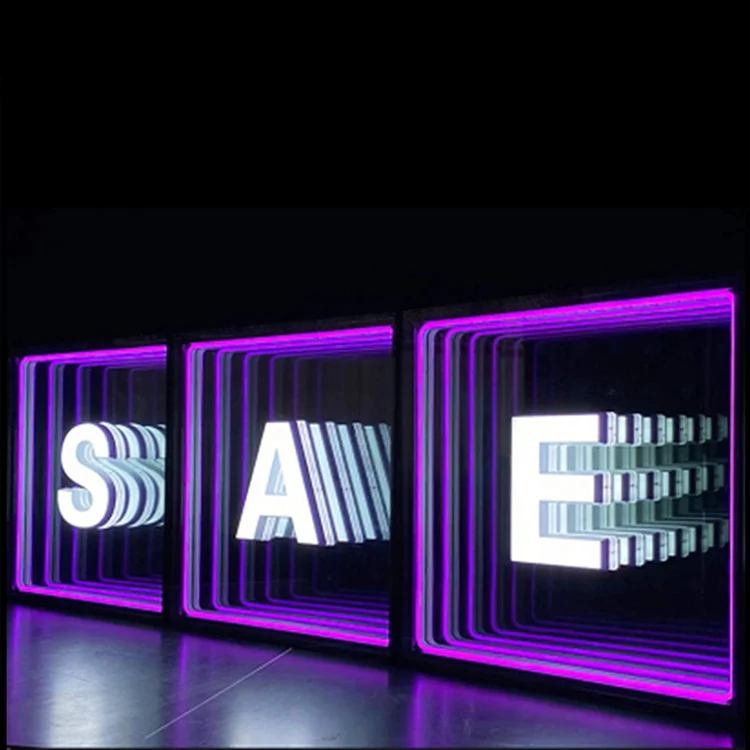 Factory Price Wall Sign 3D Led Neon Sign Infinity Mirror Light Infinite ...