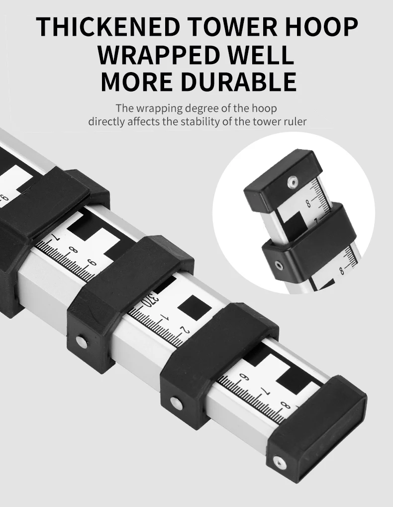 Thickened Aluminum Tower Telescopic Rod Ruler Spirit Optical Level ...