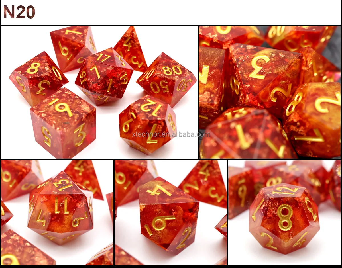 RPG Dice for Role Playing Table Game Polyhedral Resin DND Dice Set ...
