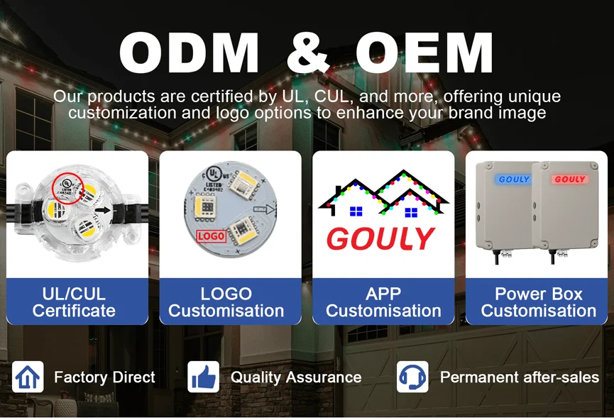Permanent Outdoor LED Lights - RGBW, 12V, IP68 Waterproof