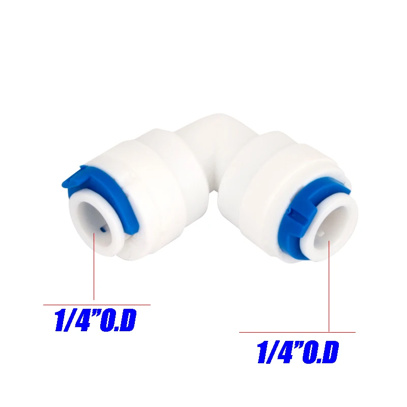 Water Filter Fittings 1/4" To 1/4'' Inch O.d Hose Elbow Pipe Water ...