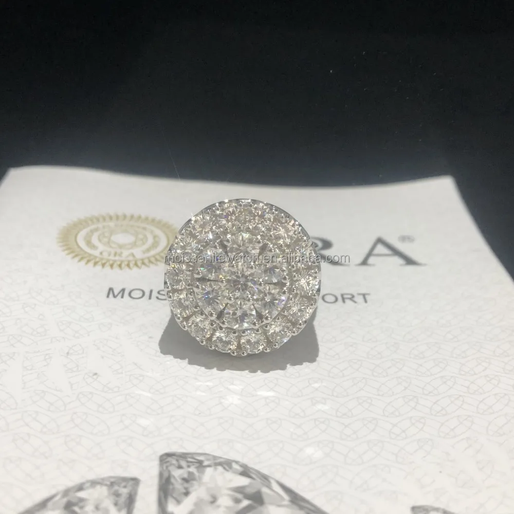 Custom Hip Hop Vvs Moissanite Ring Pass Diamond Tester Iced Out 925 ...