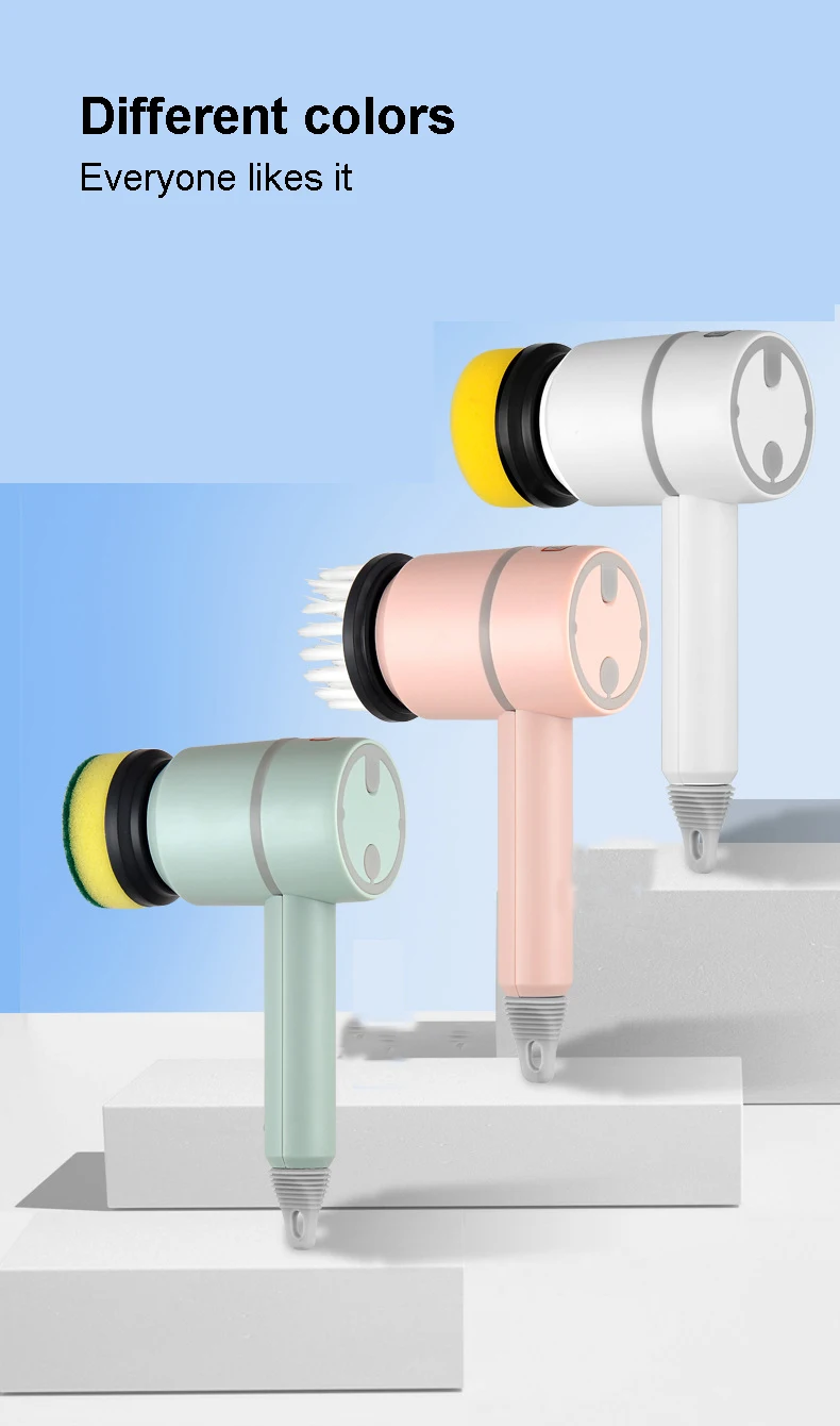 Electric Spin Rechargeable Automatic Cordless Kitchen Rotating Cleaning ...