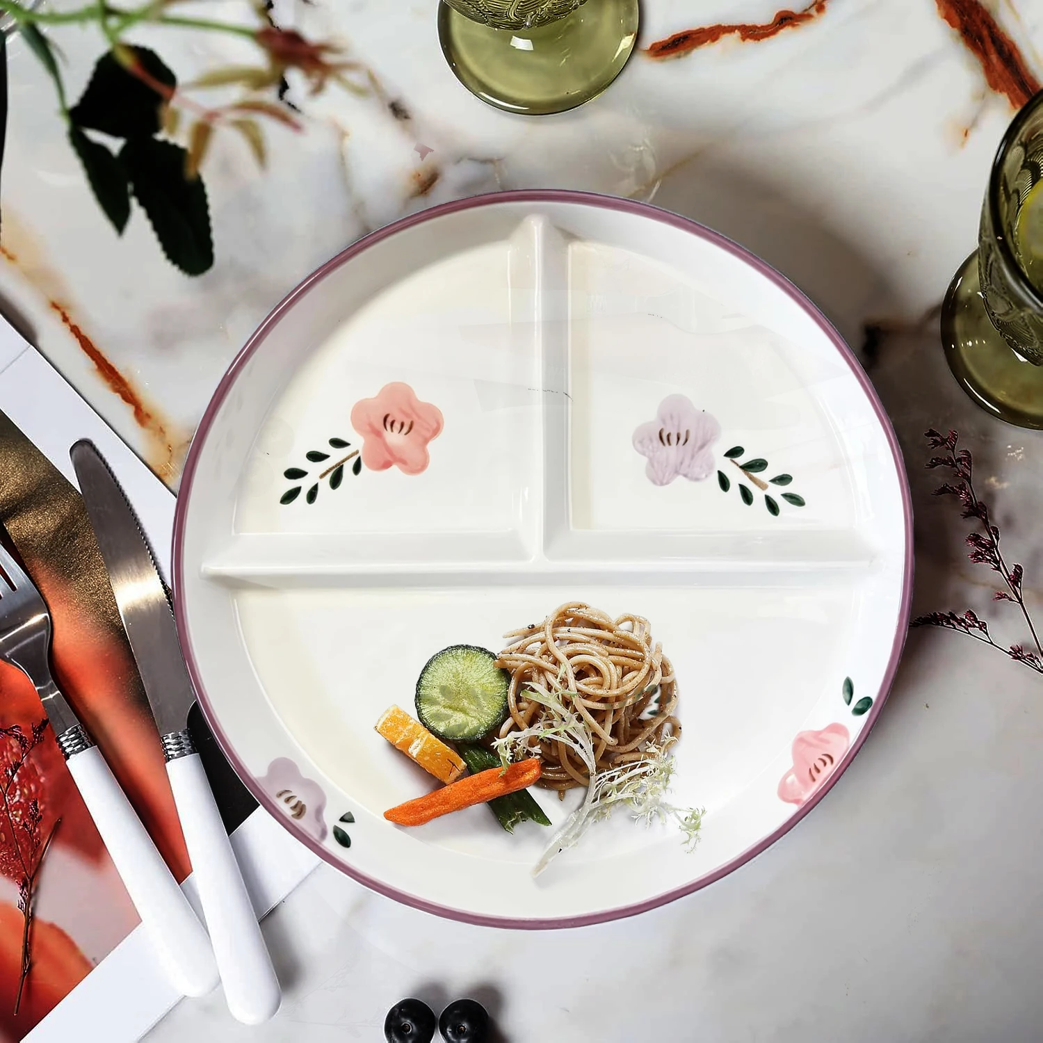 Dongyu 8 Inch Split Weight Loss Plate Food Balance Melamine Plate - Buy ...