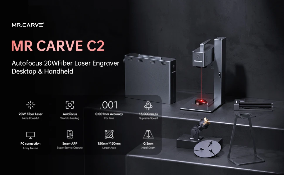 Mr.carve Daja C2 20w Logo Portable Wood Acrylic Leather Tire Qr Code ...