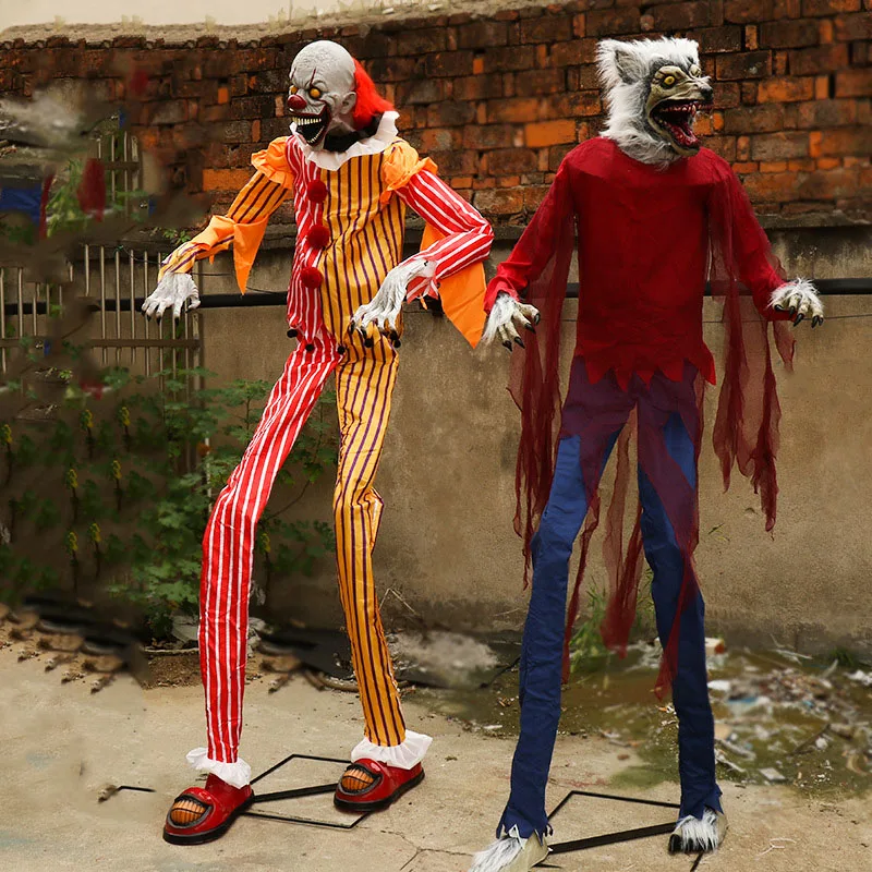Werewolf Clown Large Electric Induction Mechanical Swinging Glow Ghost ...