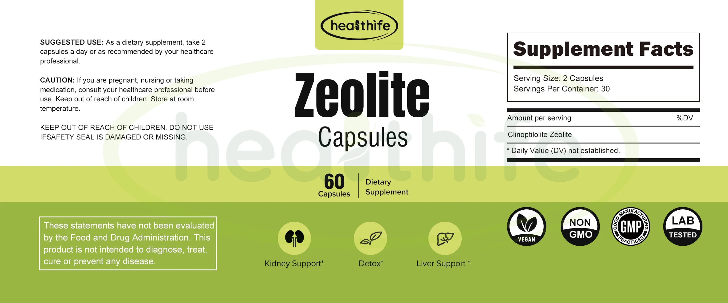 Dietary Supplement - Heavy Metal Detox with Zeolite Capsules