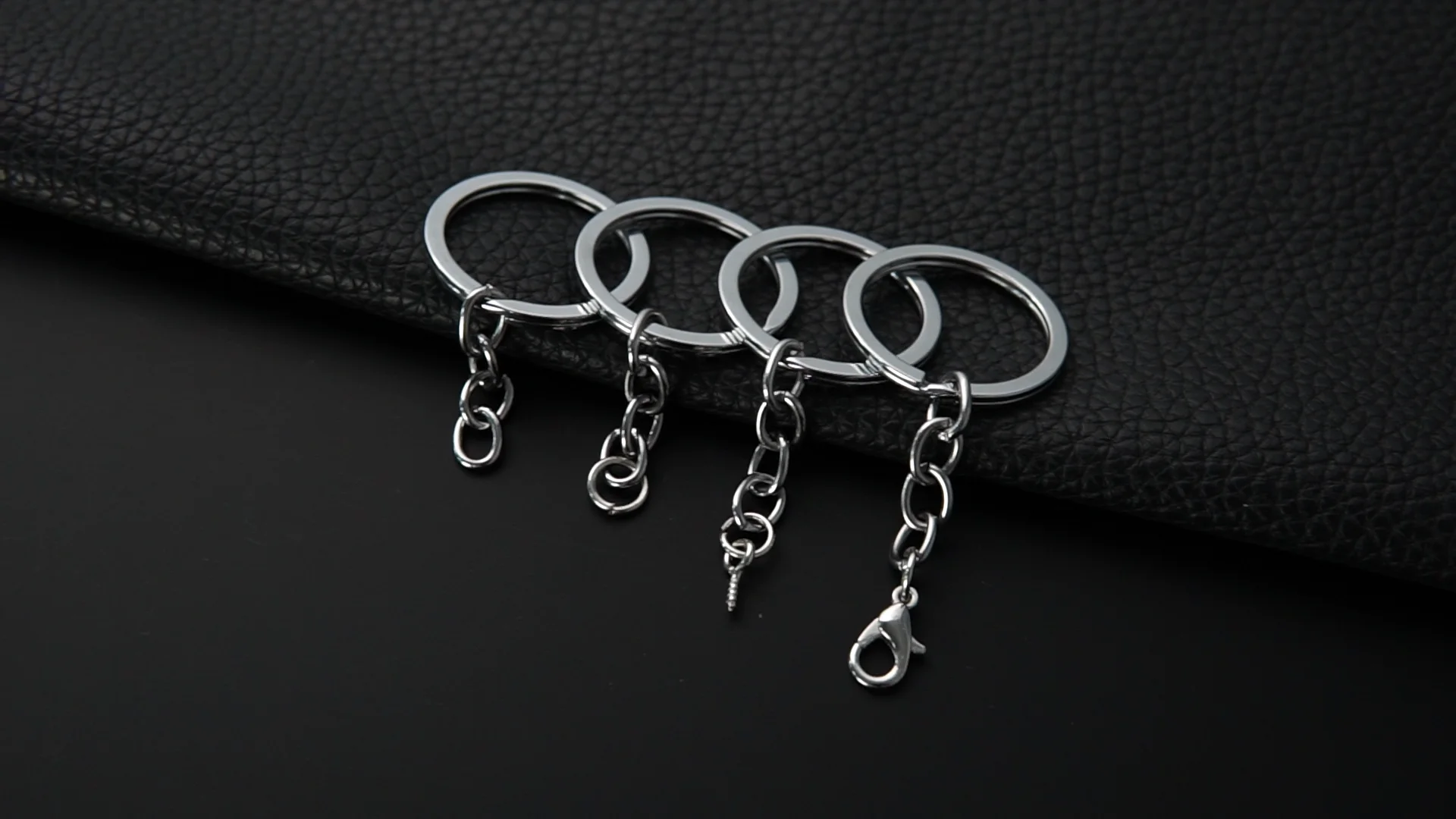 Key Chain White K Key Rings With Attached Chain Charms Pendants 25mm ...