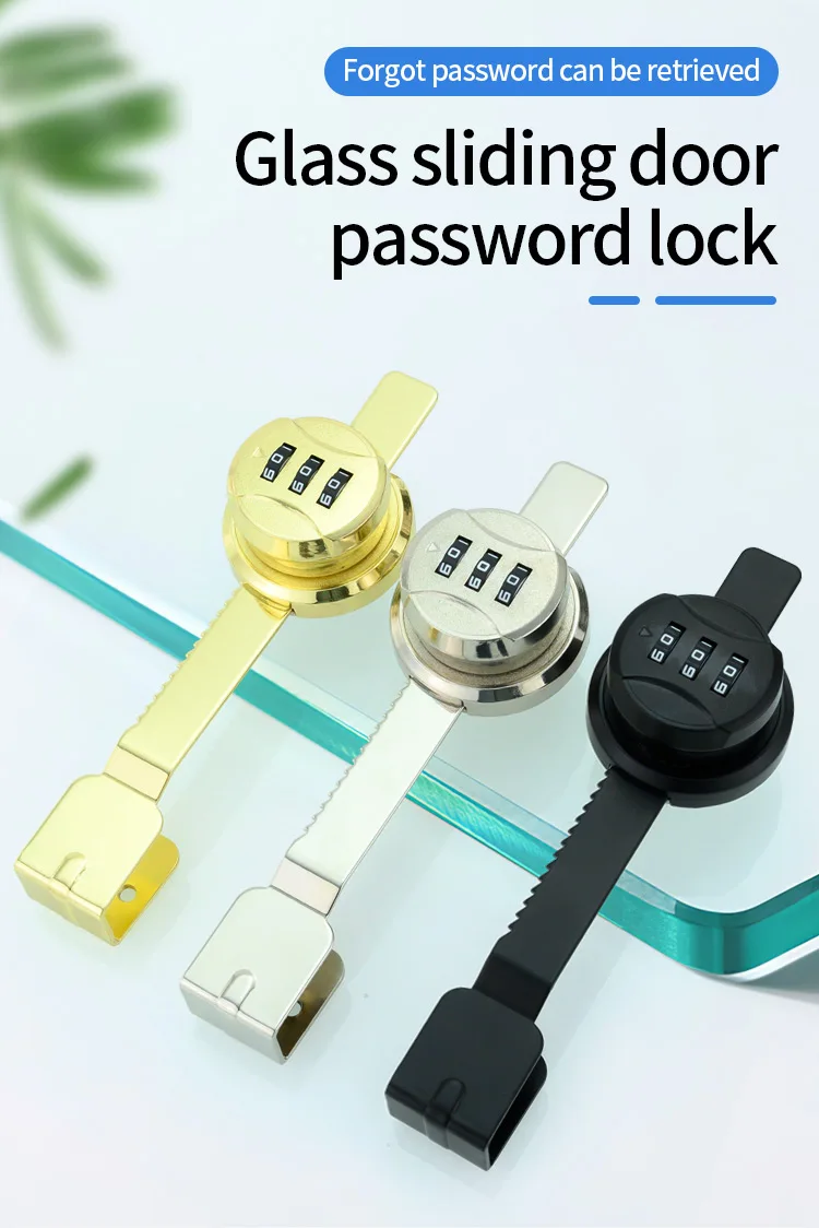 Golden Glass Cabinet with 3-Digit Code Sliding Door and Password Unlock ...