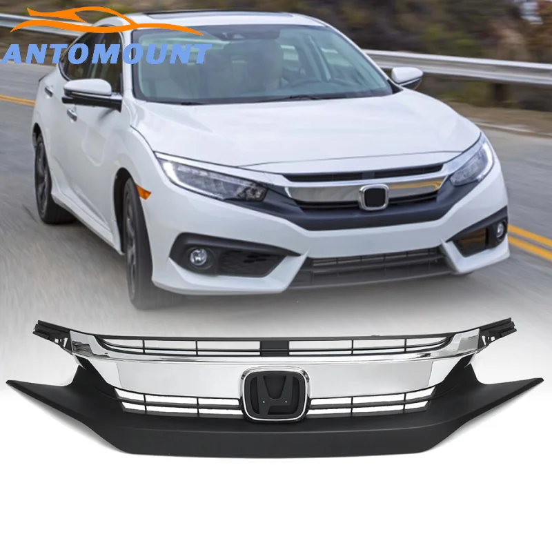 Front Bumper Upper Radiator Electroplate Grille Mesh Trim for Honda ...