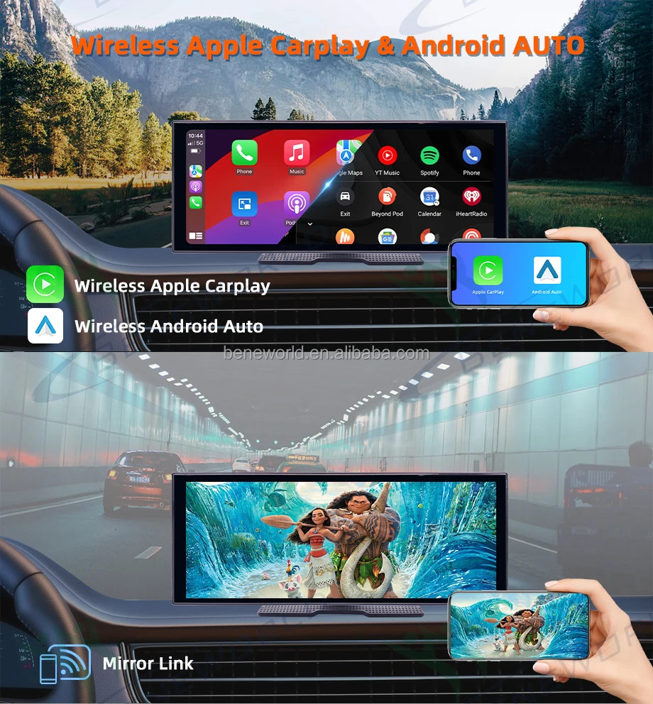 10.25 Inch Carplay Android Auto Touch Screen 4GB 64GB Android 14 OS ...